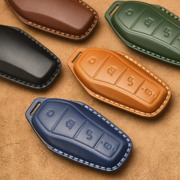 Leather Car Key Case Cover for BYD Atto 3 Seal Dolphins Han Tang